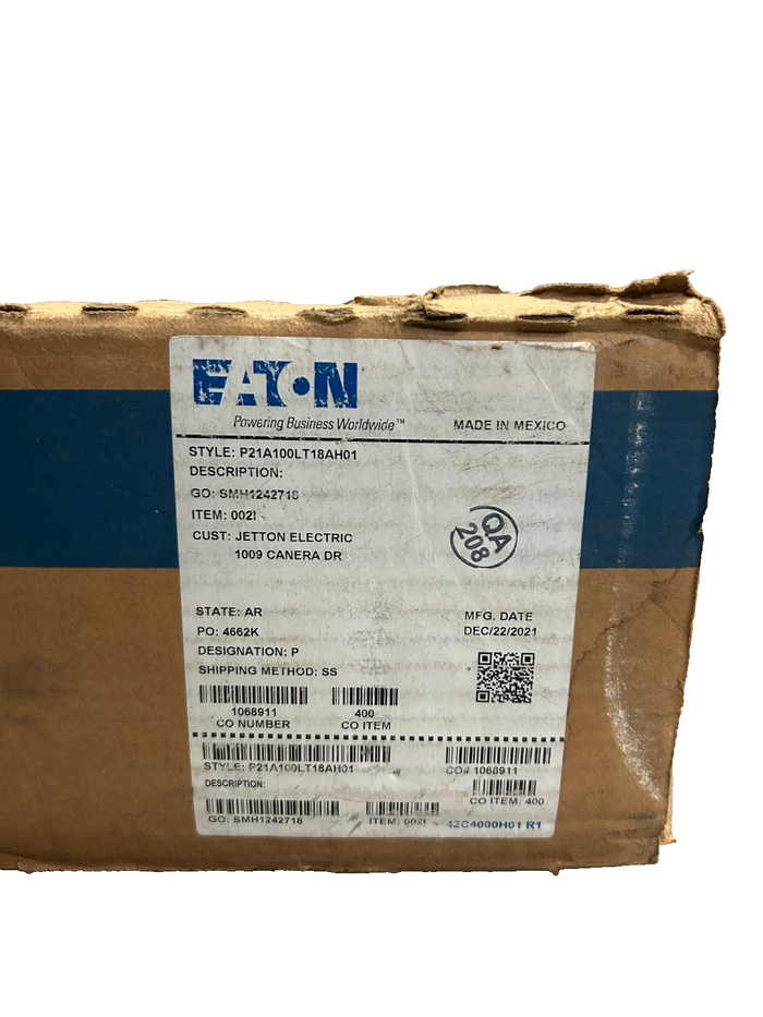 Eaton P21A100LT18AH01 Main Lug Panelboard Interior 100A 208Y/120V 3-Ph ...