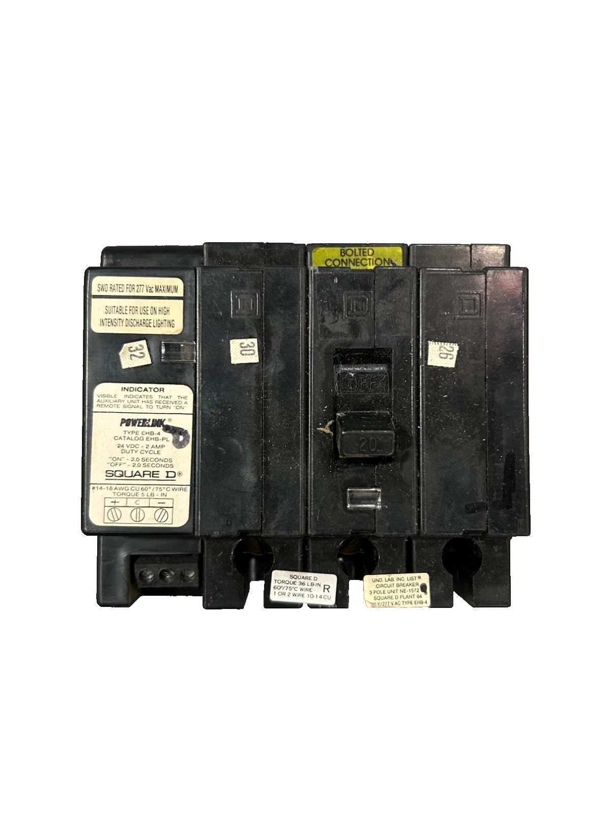 Square D EHB34020PL Circuit Breaker 20A 3-Pole 480V – RoboMachIndustrial