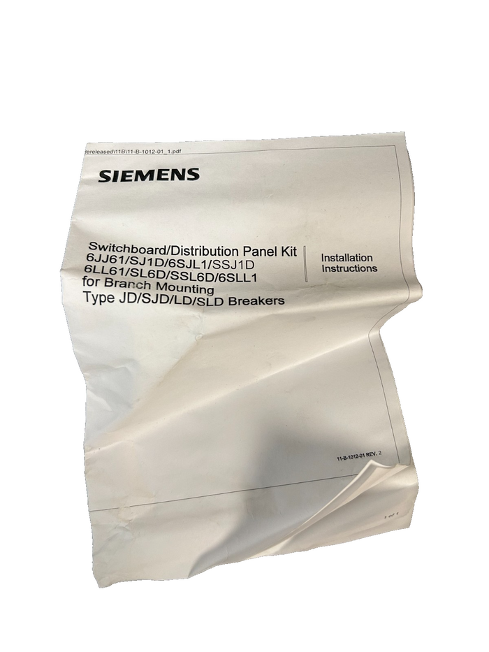 Siemens SL6D Mounting Hardware Kit for P5/S5/SPP Panelboard ...