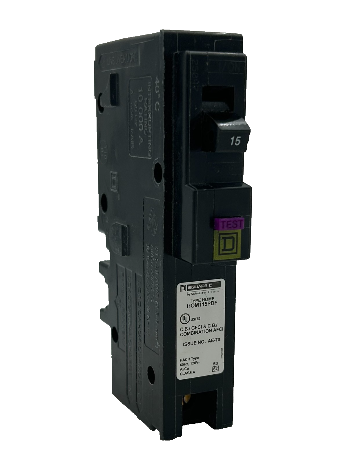 New No Box Square D HOM115PDF Circuit Breaker 15A 1-Pole 120V ...