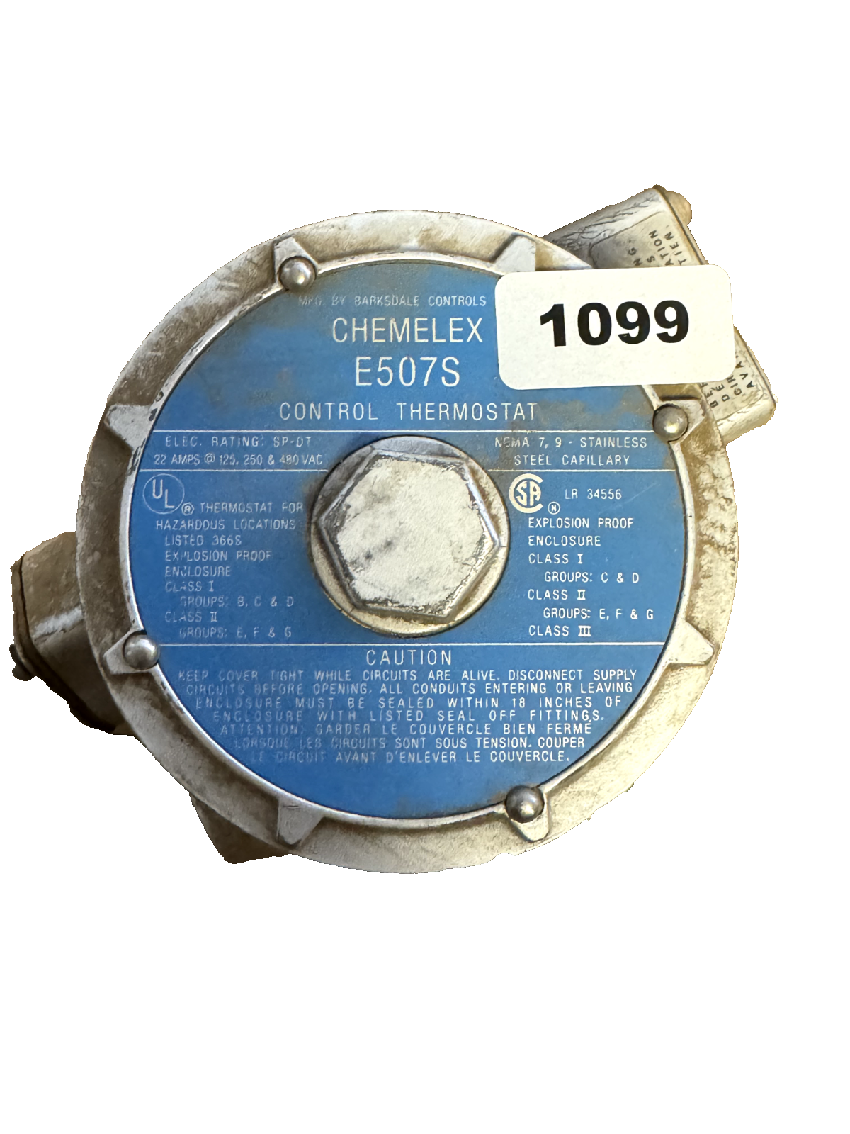 Barksdale E507S Chemelex Control Thermostat, 22 amps, 480VAC ...