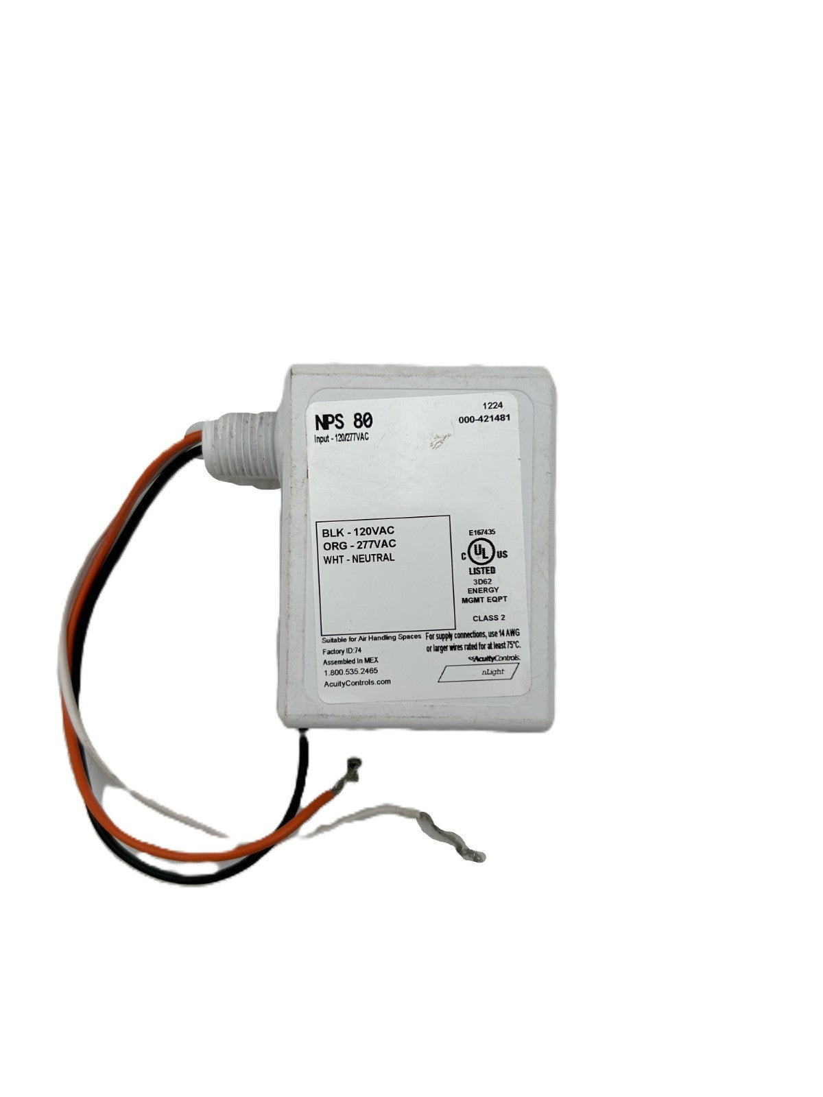 Acuity Controls NPS 80 Power Supply 120/277VAC 200YCH – RoboMachIndustrial
