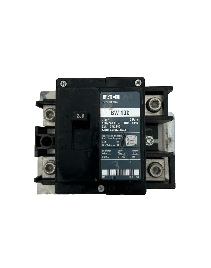 Eaton BW2200 Circuit Breaker 200A 2-Pole 120/240V – RoboMachIndustrial