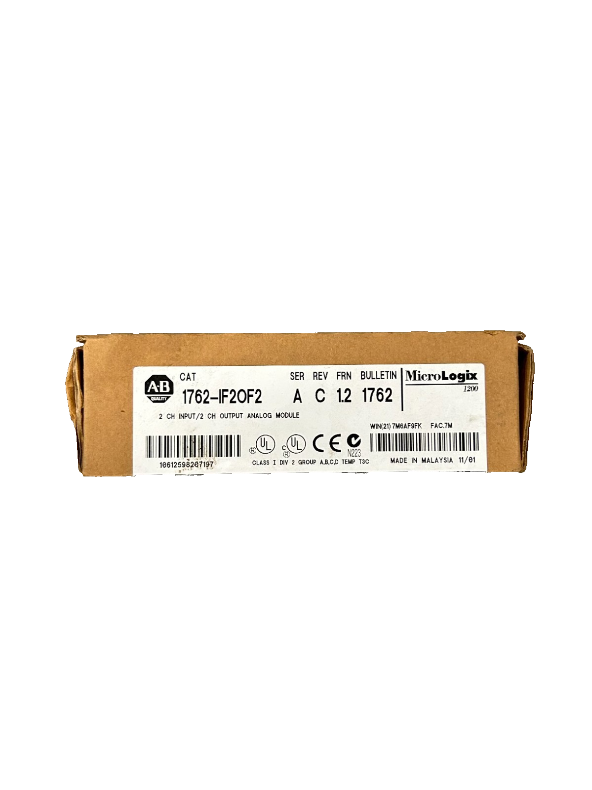 Allen-Bradley 1762-IF20F2 MicroLogix 1200 2Ch I/O Analog Module Ser A ...