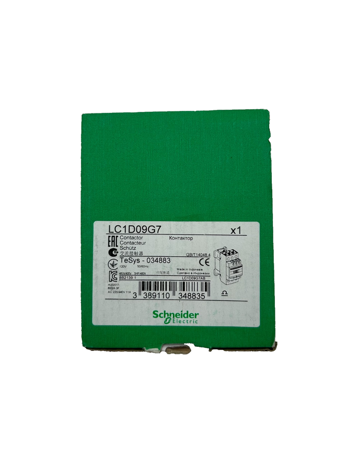 Schneider Electric LC1D09G7 Contactor 120V 50/60Hz – RoboMachIndustrial