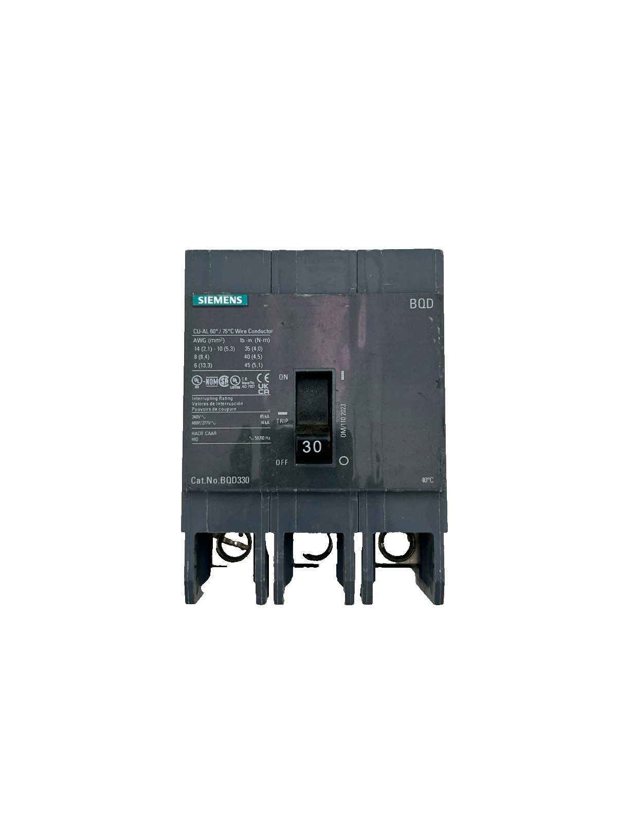 Siemens BQD330 Circuit Breaker 30A 3-Pole 480Y/277V – RoboMachIndustrial