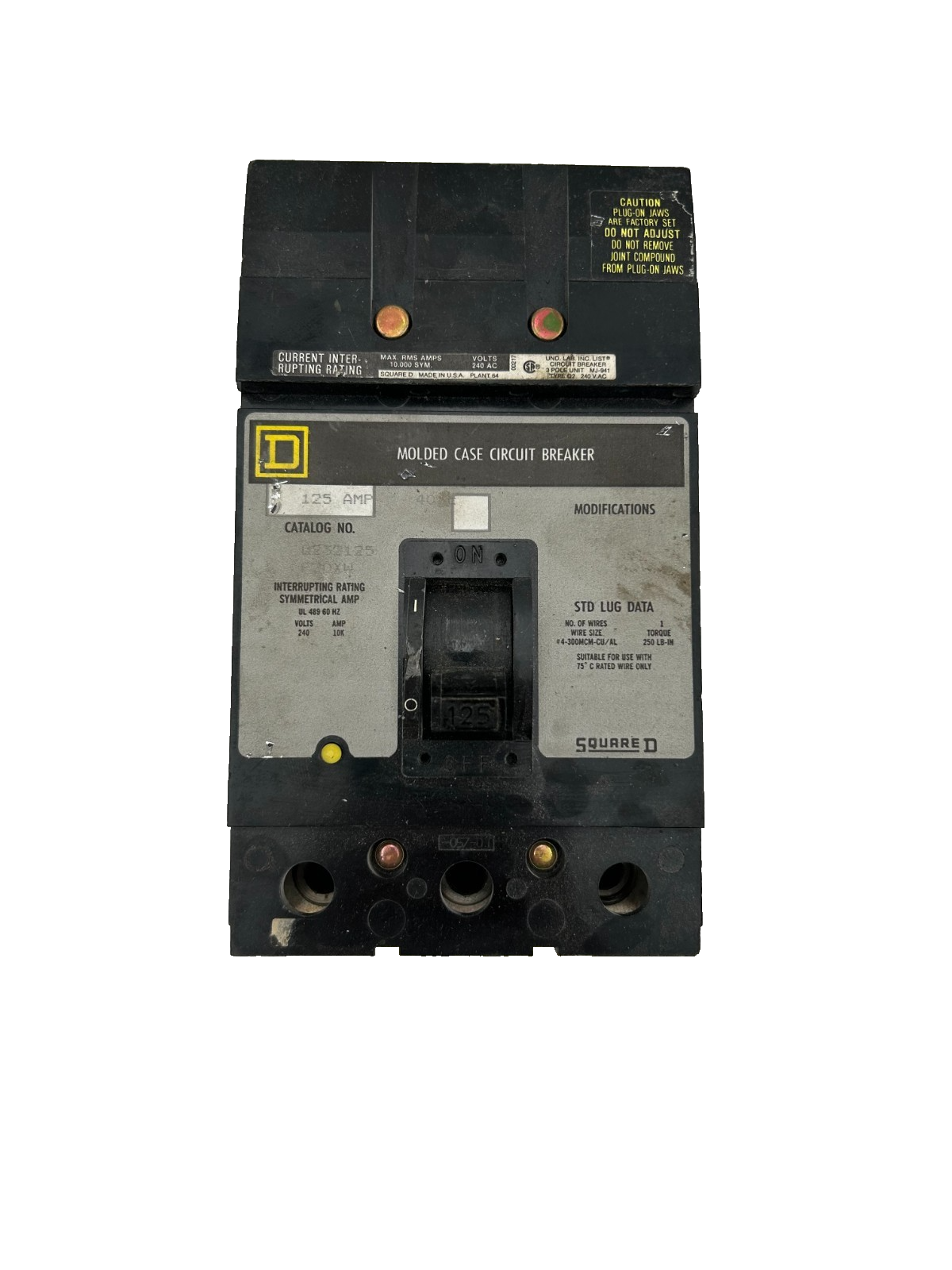 Square D Q232125 Circuit Breaker 125A 3Pole 240VAC – RoboMachIndustrial