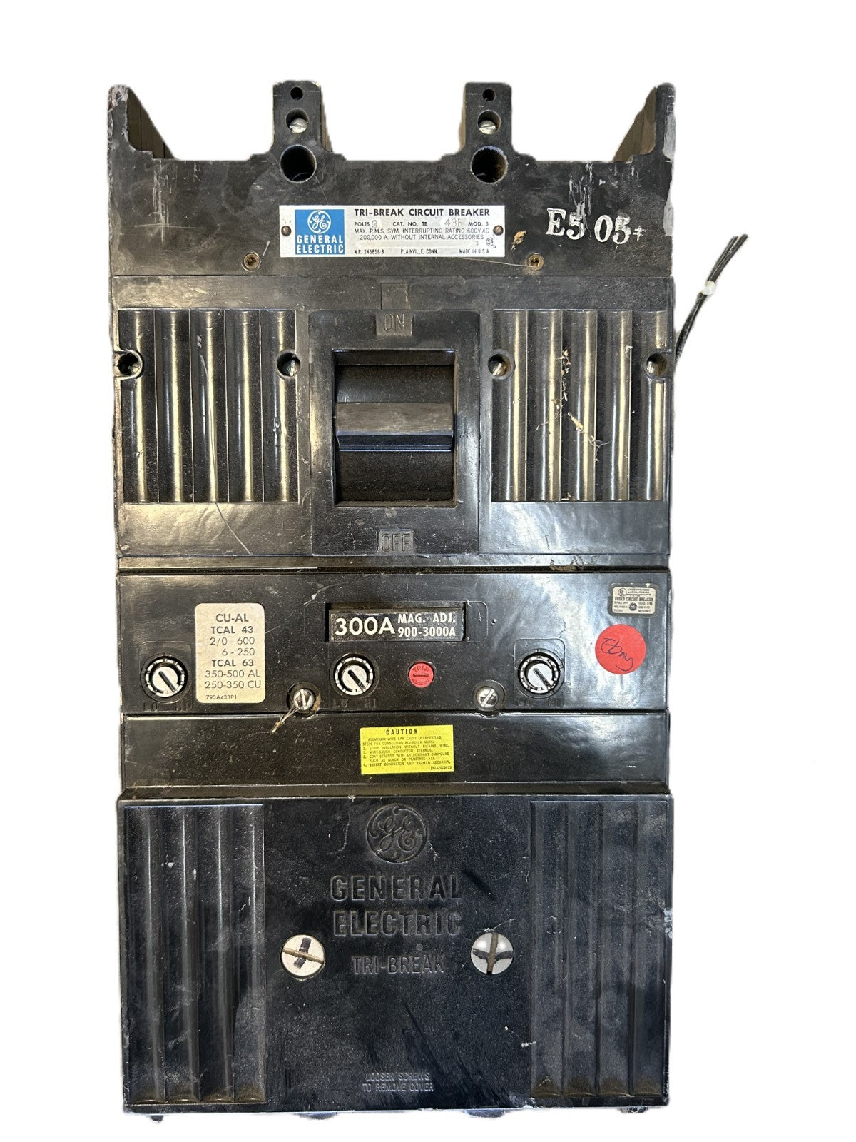GE TB43F TriBreak Circuit Breaker w/ Trip Unit 300A 3Pole 600V ...
