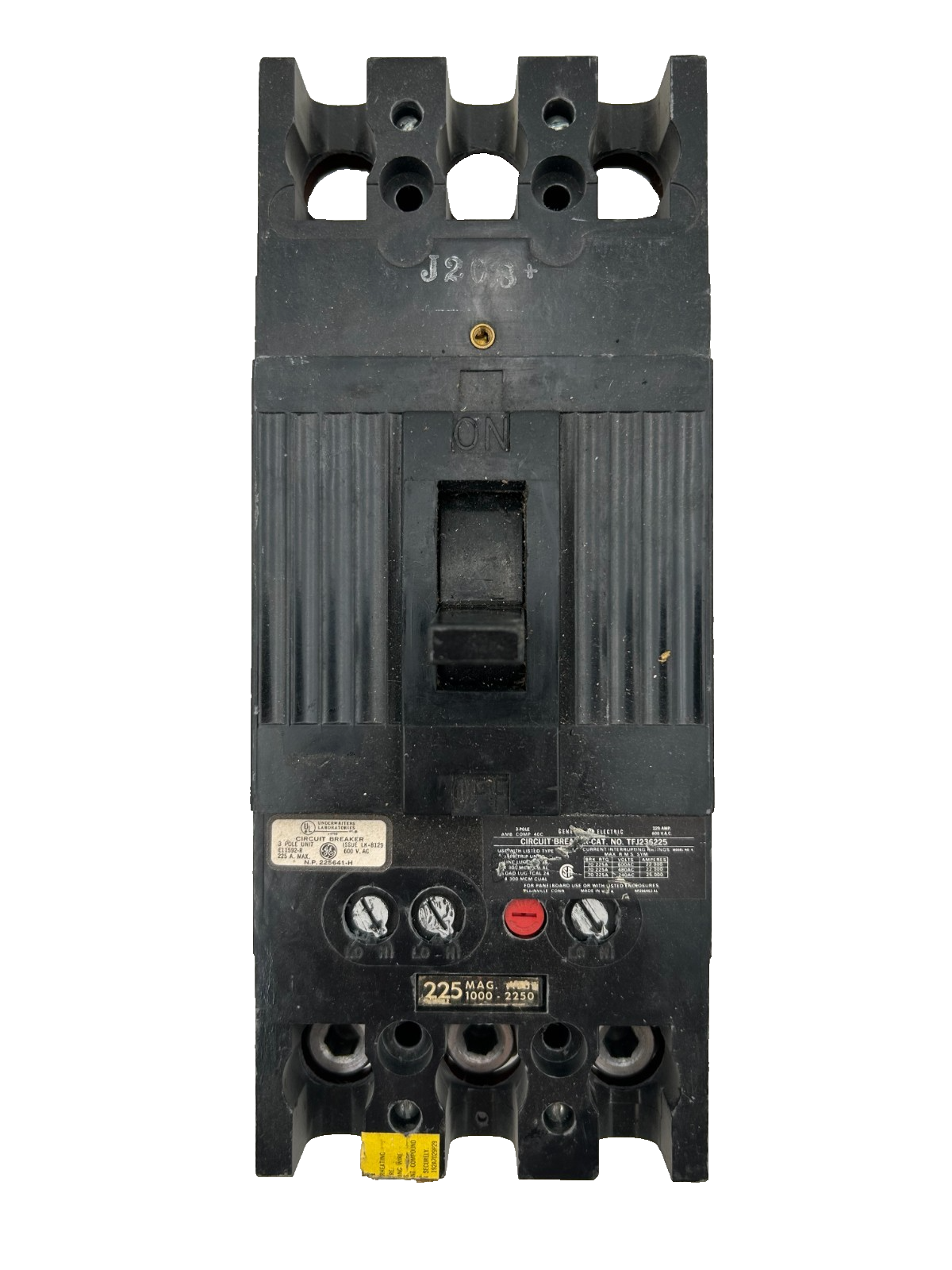 GE TFJ236225 Circuit Breaker 225A 3Pole 600VAC – RoboMachIndustrial