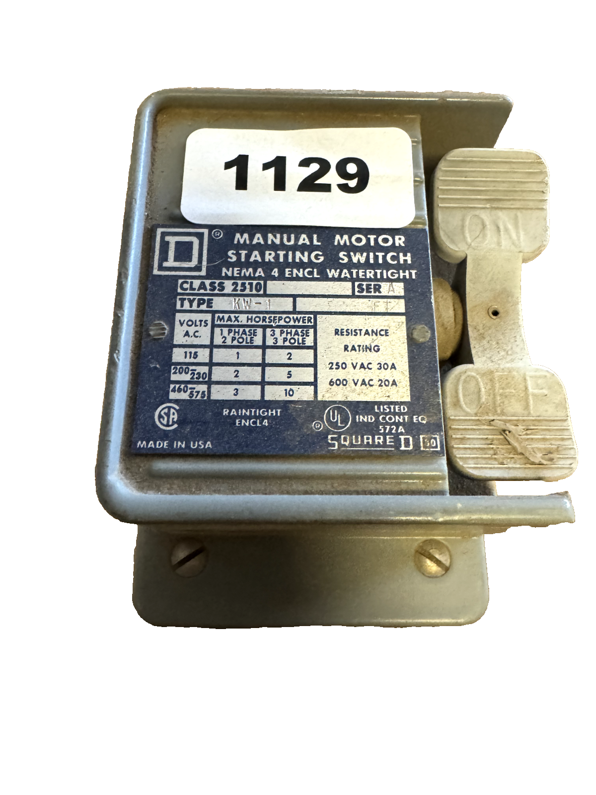 Square D Class 2510 Type KW1 Manual Motor Starting Switch – RoboMachIndustrial