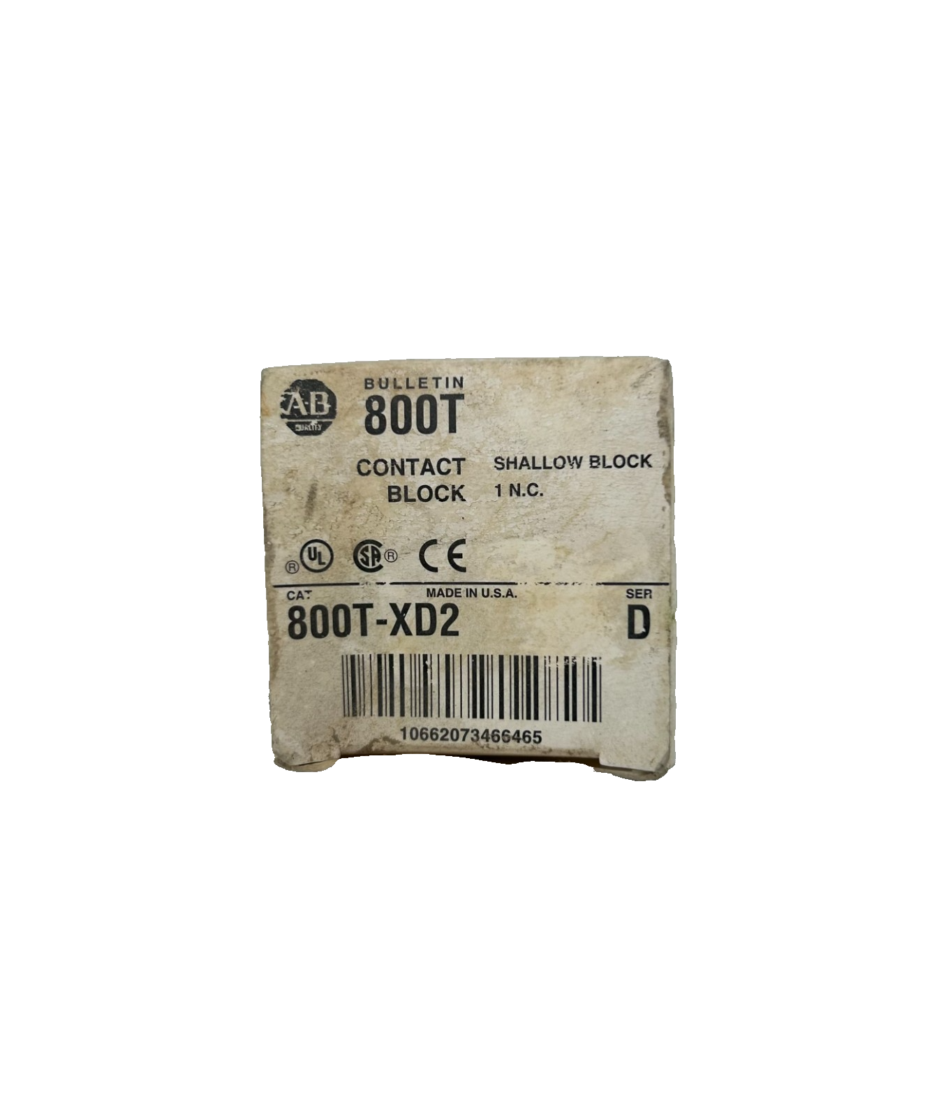 Allen-Bradley 800T-XD2 Contact Block Ser D, Shallow Block 1N.C ...