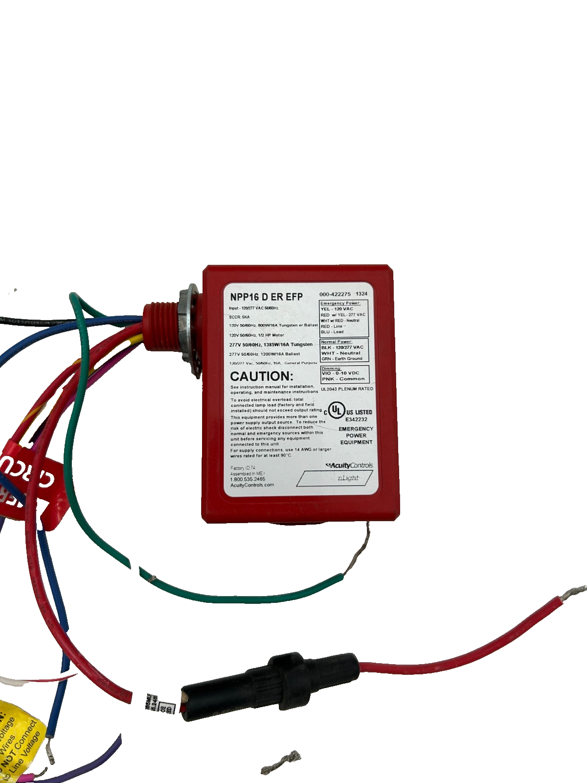 Acuity Controls NPP16 D ER EFP Emergency Power/Relay Pack ...