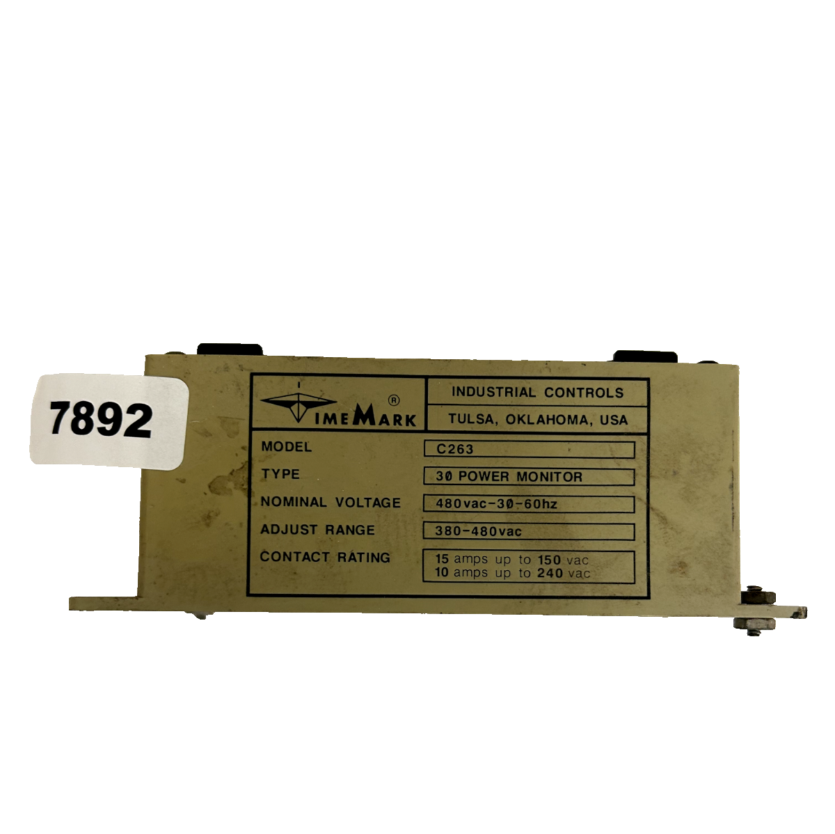 Time Mark C263, 480Vac, 3060Hz, 15 Amps, 3 Phase, Power Monitor ...
